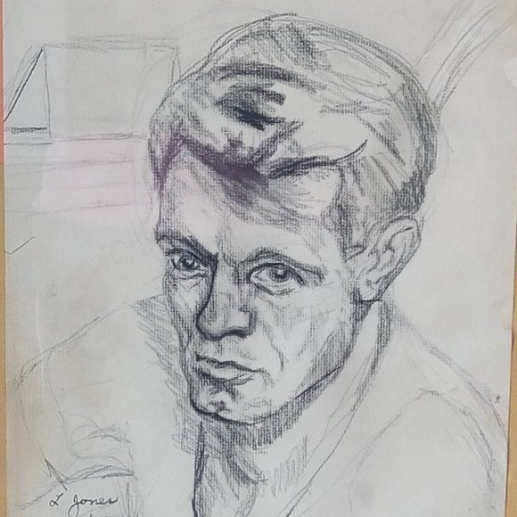 Art | Vintage Charcoal Portrait Drawing Mans Face Signed Dated 1967 ...